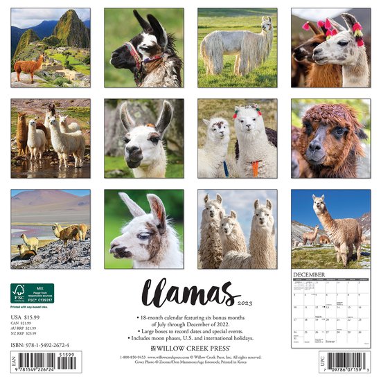 Llamas Kalender 2023 | bol