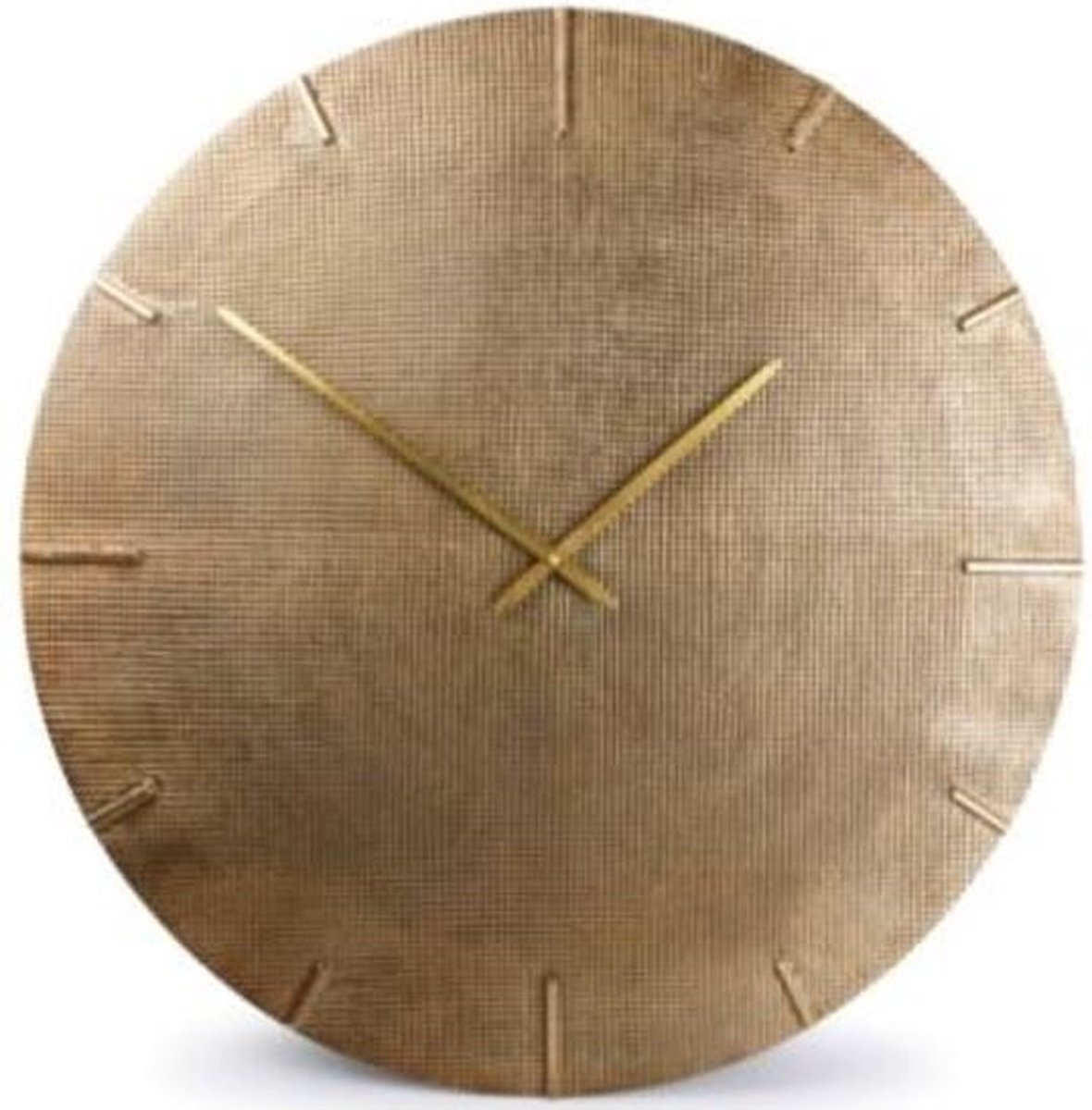 Wandklok groot - wandklok modern blok - klok goud 74 cm | bol