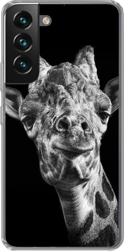 Samsung Galaxy S22 hoesje - Giraffe - Dier - Zwart - Wit - Siliconen ...