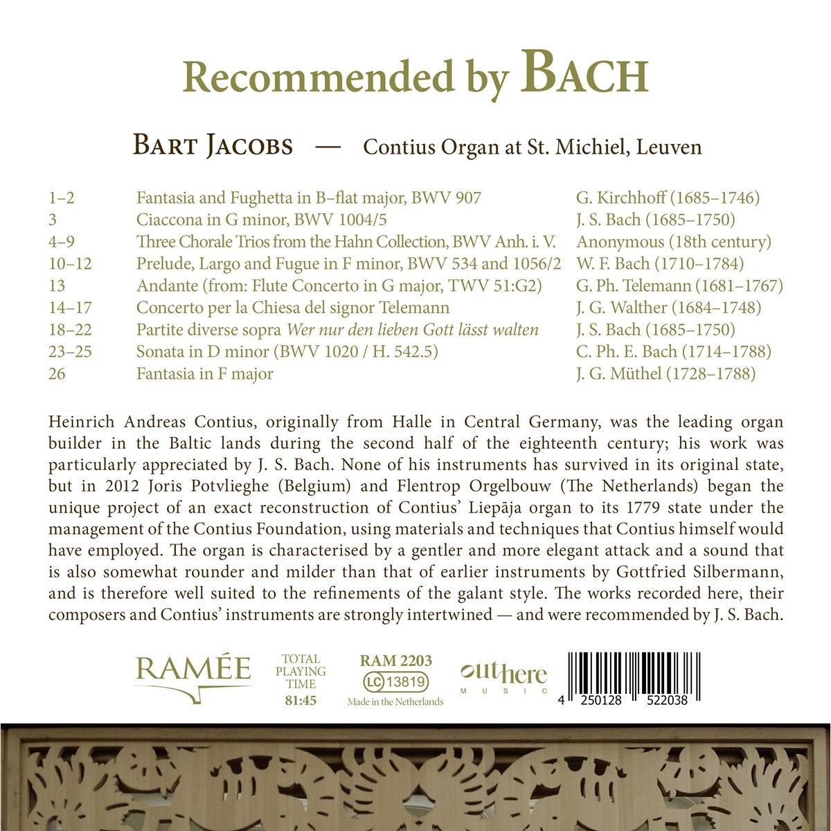 Bart Jacobs - Recommended By Bach (CD), Bart Jacobs | Muziek | bol