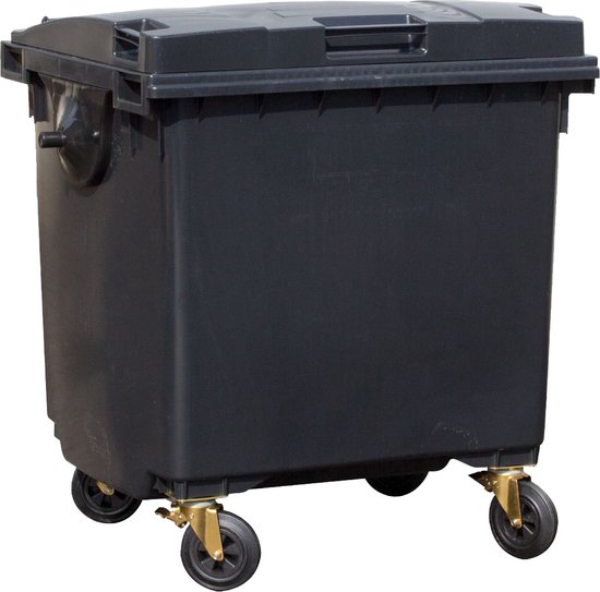 Afvalcontainer 1100 liter grijs - Weber - Restafval - 4 wielcontainer - Kliko 1100 liter | bol