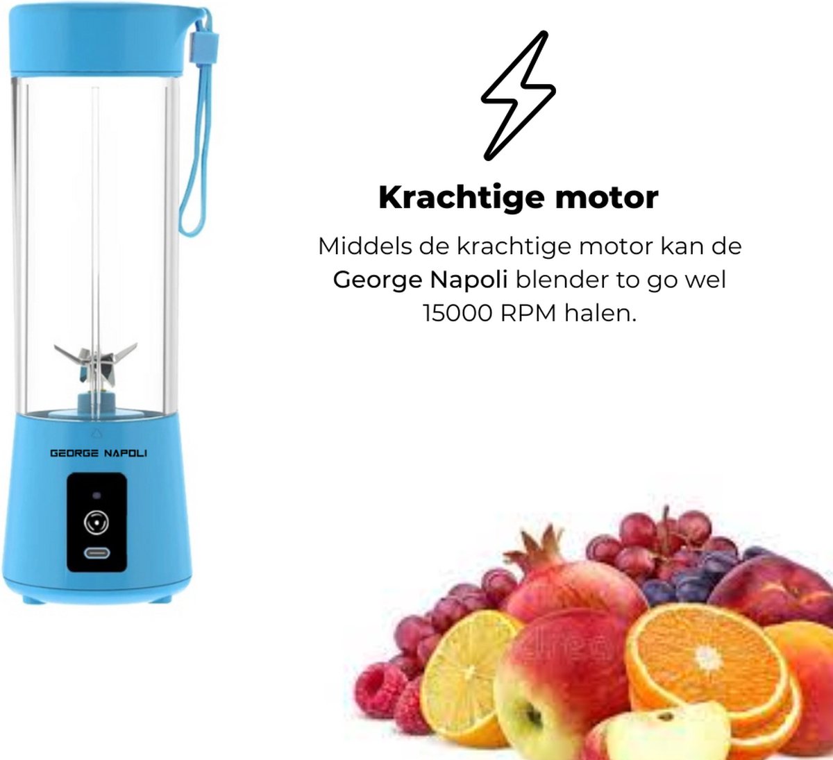 George Napoli Blender to go - Smoothie Maker - Draadloos - USB-C ...