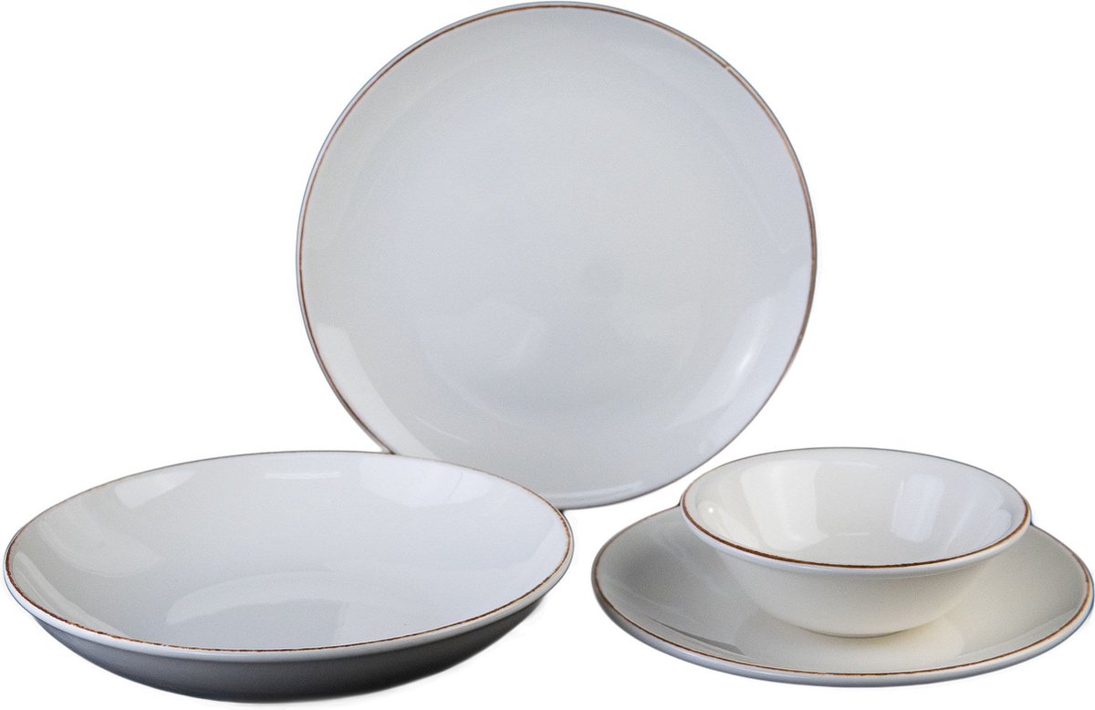 Bonna serviesset - Retro - 24 delig - 6 persoons - Porselein | bol.com