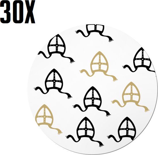30 x Cadeausticker Mijters - Goudfolie - Mijter - Sinterklaas ...