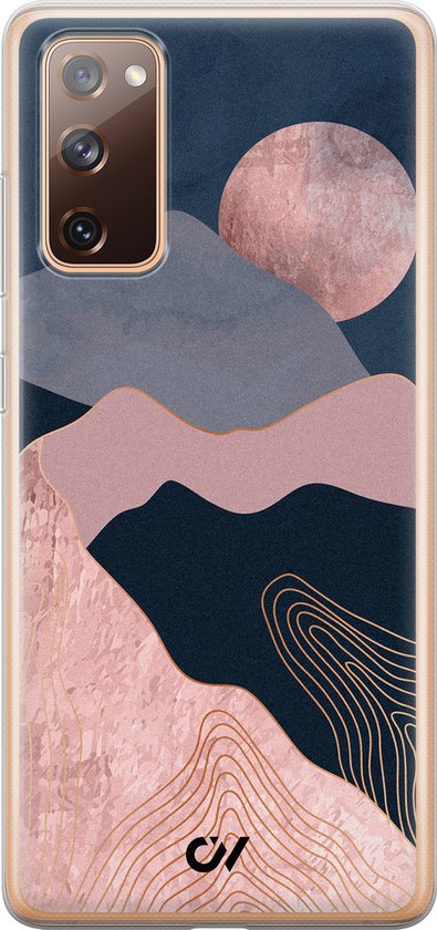 Hoesje geschikt voor Samsung Galaxy S20 FE - Landscape Rosegold - Landschap - Roze -... | bol