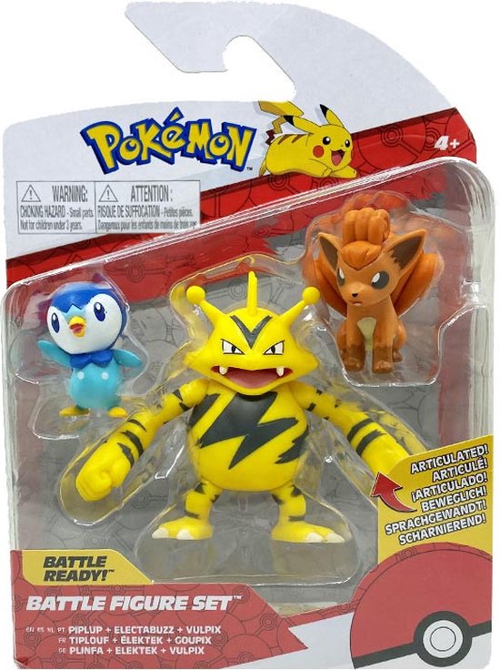Pokemon Battle Figure 3-Pack - Piplup, Electabuzz, Vulpix | bol