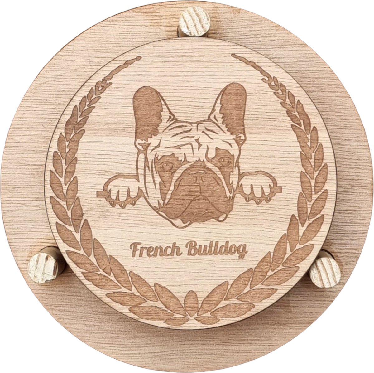 K9 World by van der Veeke, onderzetters met Franse Bulldog, gegraveerd ...