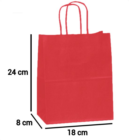 HGN Papieren Tasjes -Cadeautasjes-Cadeauzakjes-10 Stuks-Rood-Incl 10 ...