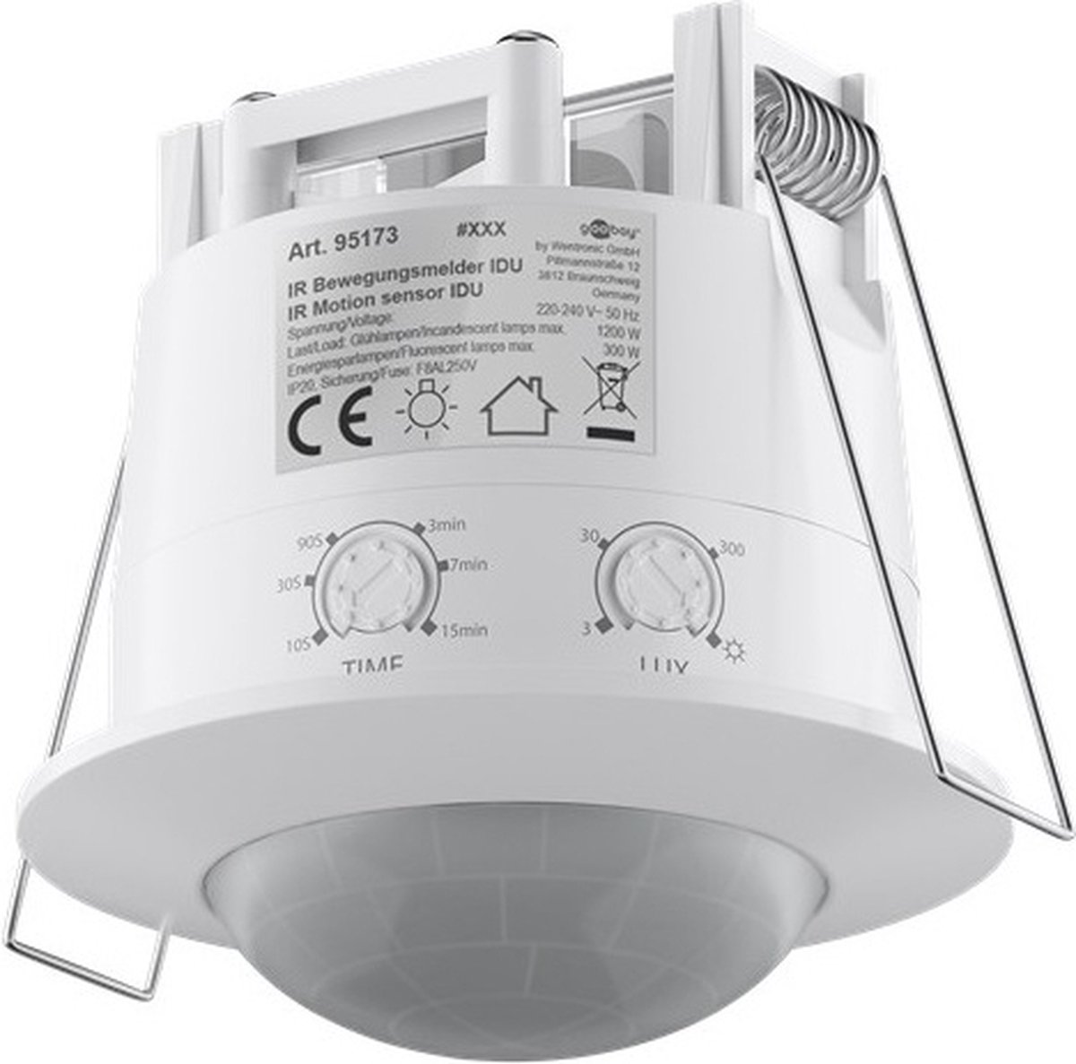 Goobay PIR bewegingssensor - 6m bereik - inbouw plafond / wit | bol.com