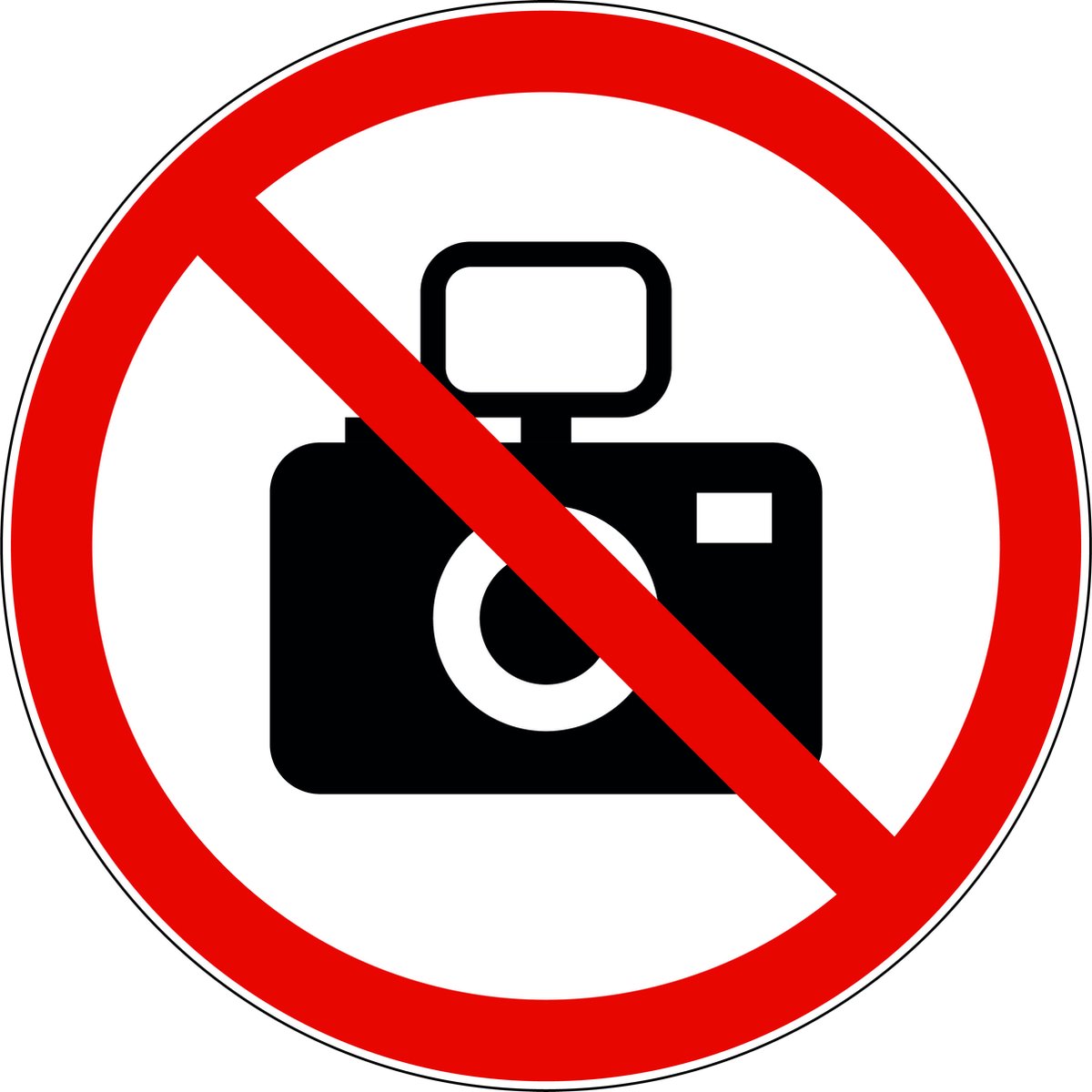 Fotograferen verboden sticker 10cm - Sticker verboden fotograferen ...