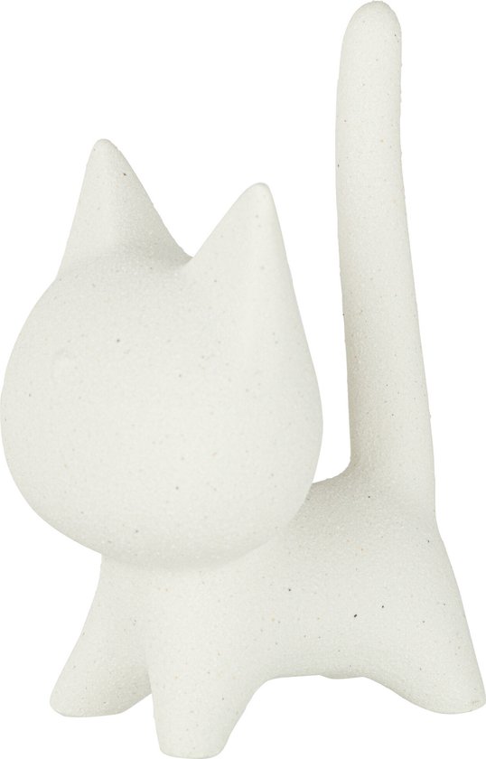 J Line Kat Porselein Wit Medium Bol