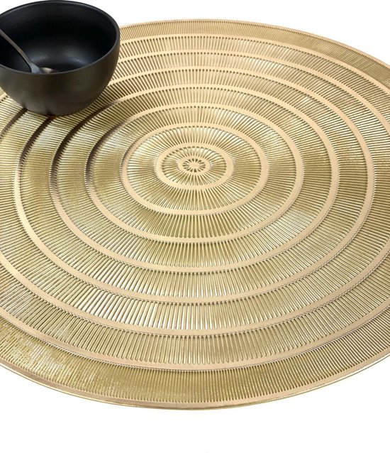 4 X Placemat Big Circle Gold Rond - Feest / Kersttafel - Chique ...