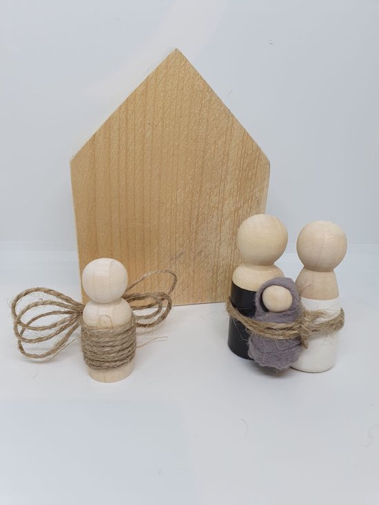 Kerststalletje | jozef maria | Jezus | engel | kerst | hout | duurzaam | homemade |... | bol.com