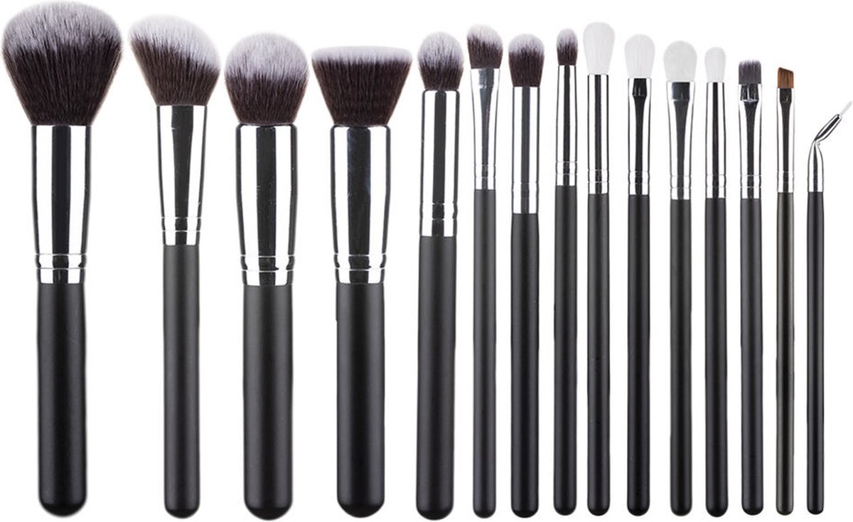 Avanty Professionele 15-Delige Make-Up Kwasten Set - 15-delig met tasje ...