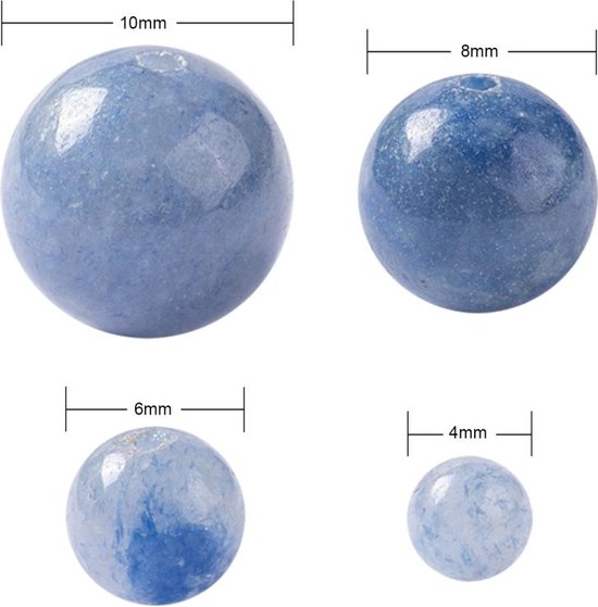 Blauwe aventurijn edelsteen kralen set 4,6,8 en 10 mm | bol.com