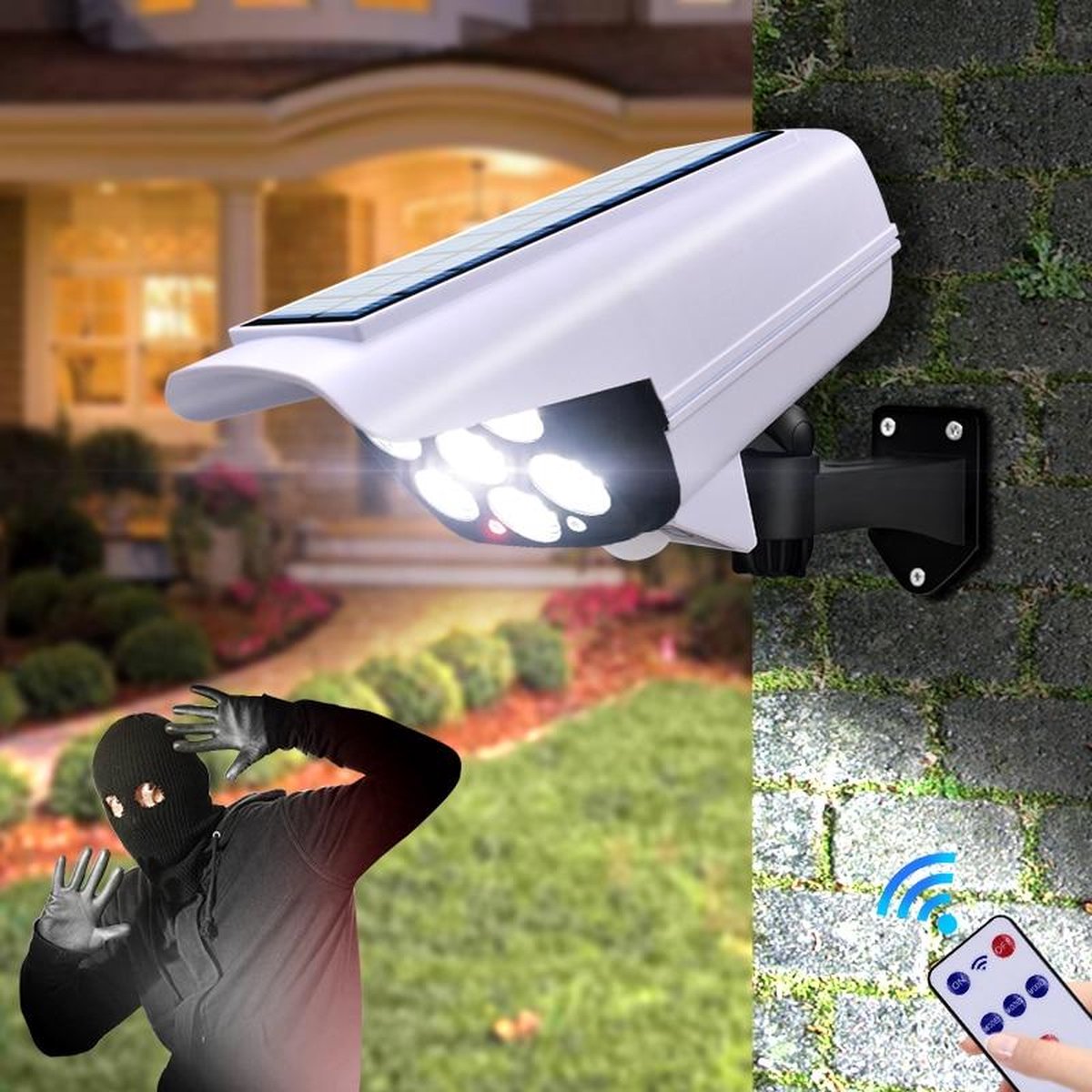 dummy camera - solar - beveiliging - met licht - dummy camera | bol