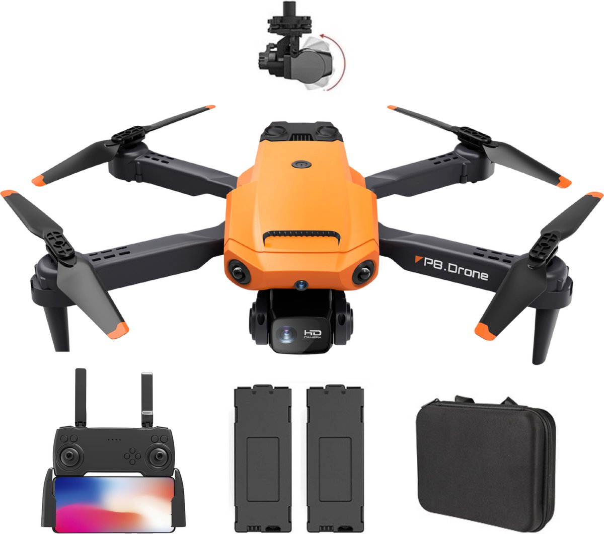 SefSay P8 Drone Oranje - Drone met camera - Obstakel ontwijking ...