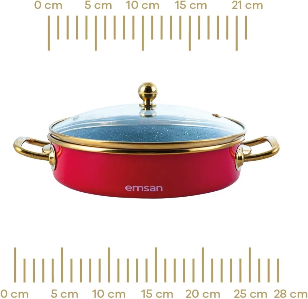 Emaille pan met deksel (rood) - kerst - kerstcadeau - cadeau-geschikt ...