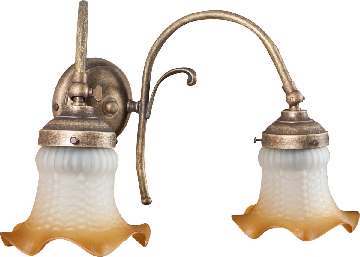 Art Nouveau wandlamp in verouderd messing gietstuk L40XPR25XH24 cm Made ...