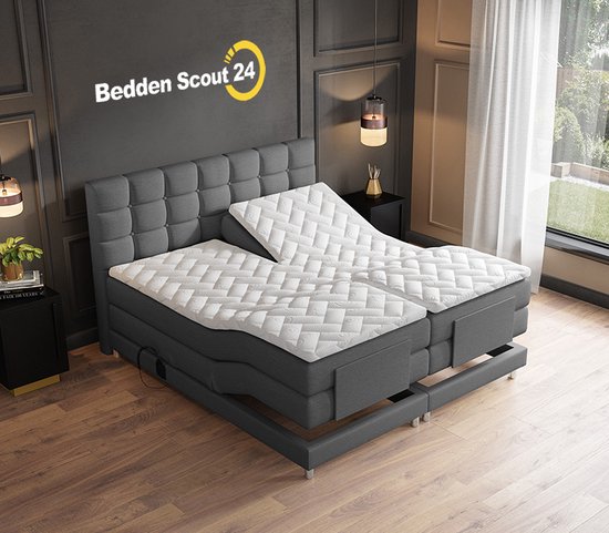 Elektrische Boxspring Dublin Grijs 160x200 Compleet Gratis Levering | bol