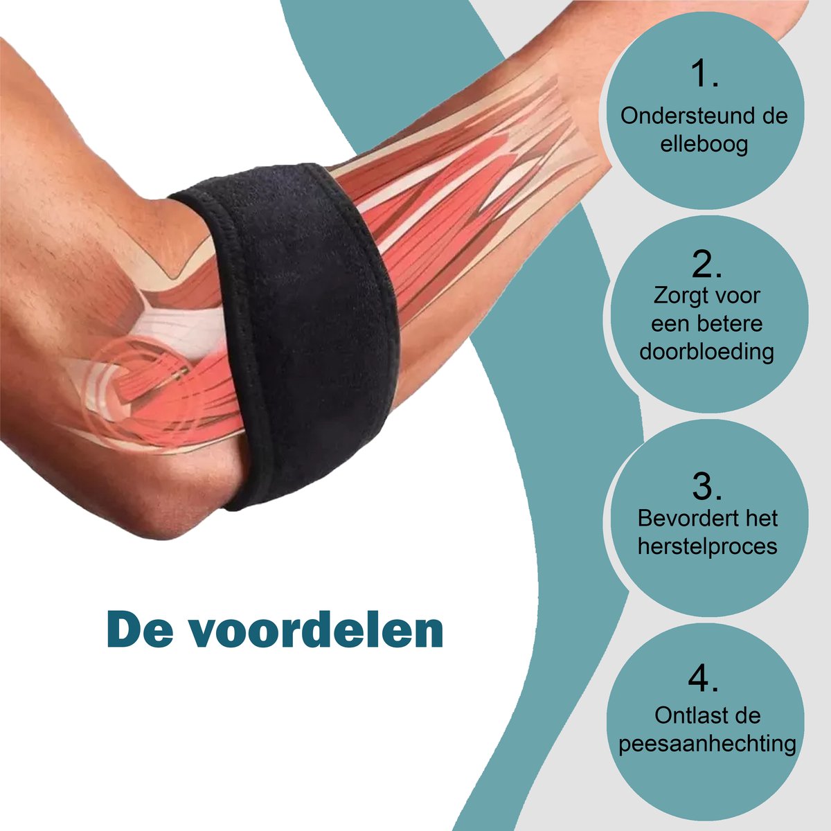 Professionele elleboogbrace - sport - onesize - tennisarm brace met ...