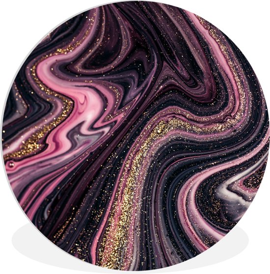 Wall Circle - Wall Circle Indoor - Aspect Marbre - Rose - Violet - Or ...