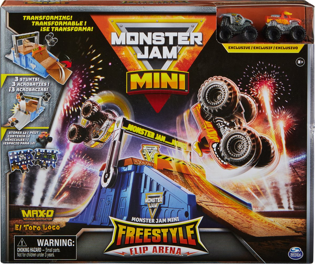 Monster Jam - PLAYSET MINI FREESTYLE FLIP ARENA - Playset Transformable ...