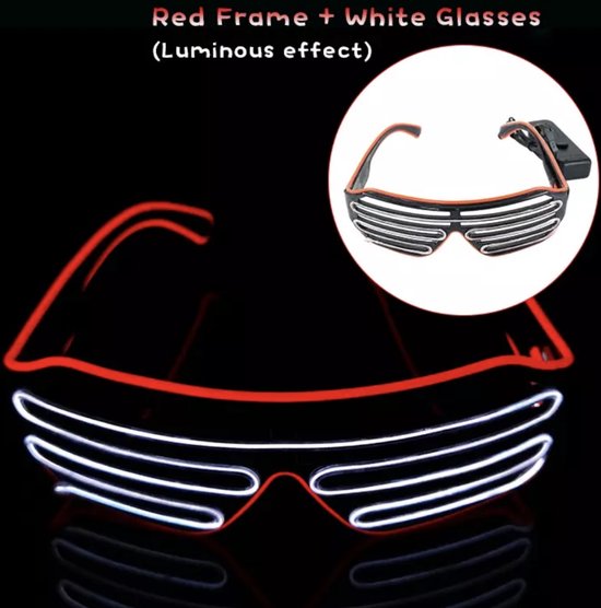 Deluxe Lichtgevende Bril - Rood | LED-bril | NEON bril | bol.com