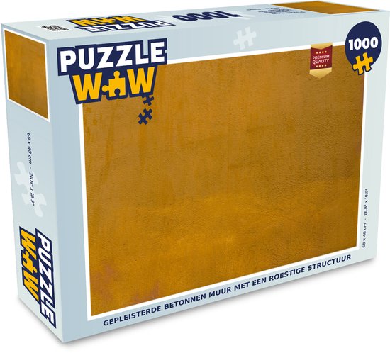 Puzzel Gepleisterde betonnen muur met een roestige structuur ...