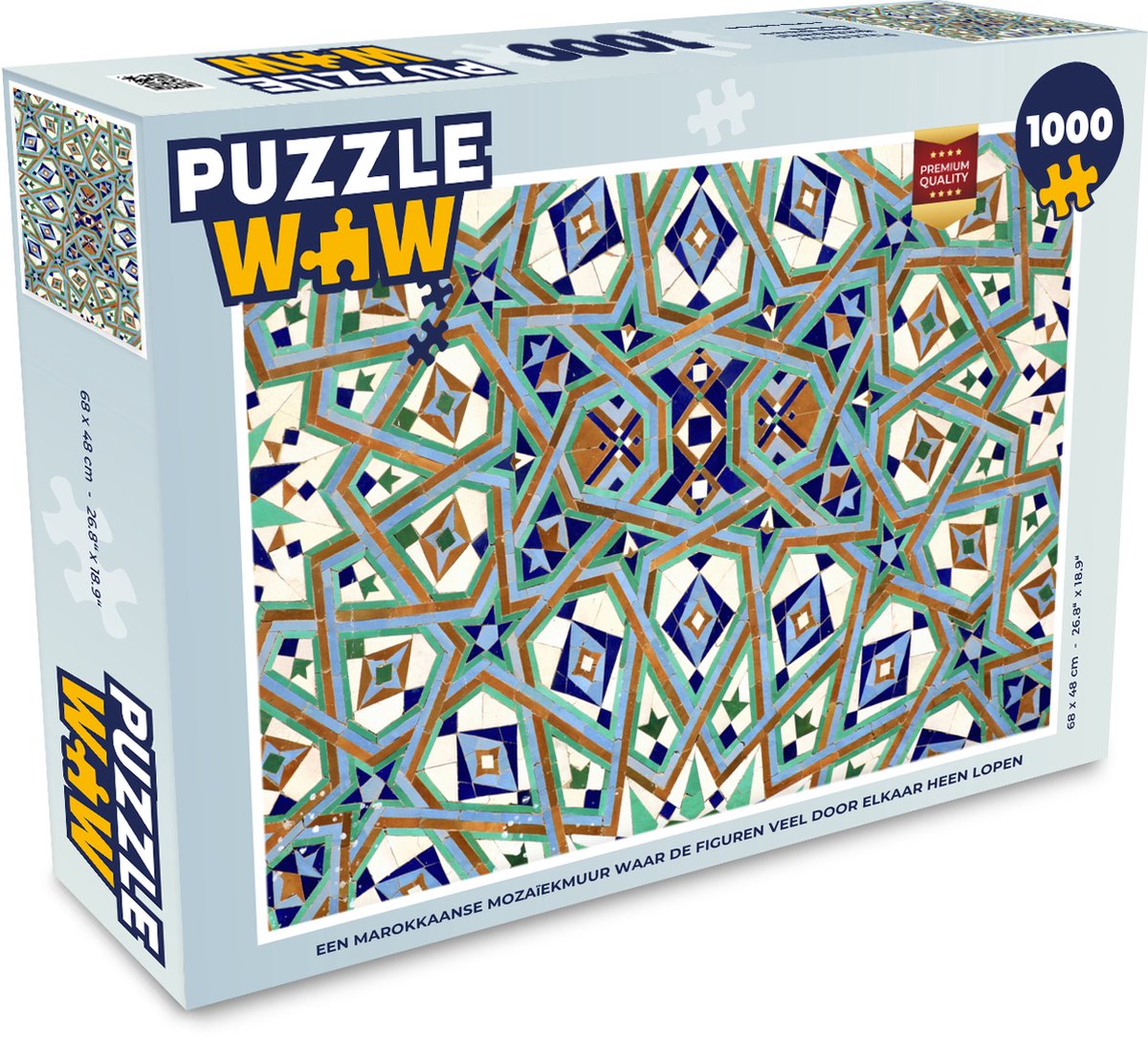 Puzzel Een Marokkaanse Mozaïekmuur waar de figuren veel door elkaar ...