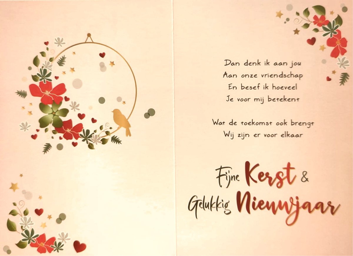 Kaart - Kerst - Intense - Fijne kerst voor een lieve vriendin - KIR02-C | bol.com