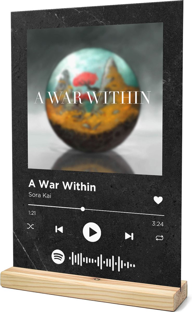 Songr Spotify Plaat - A War Within - Sora Kai - 20x30 - Zwart - Dibond Aluminium -... | bol.com