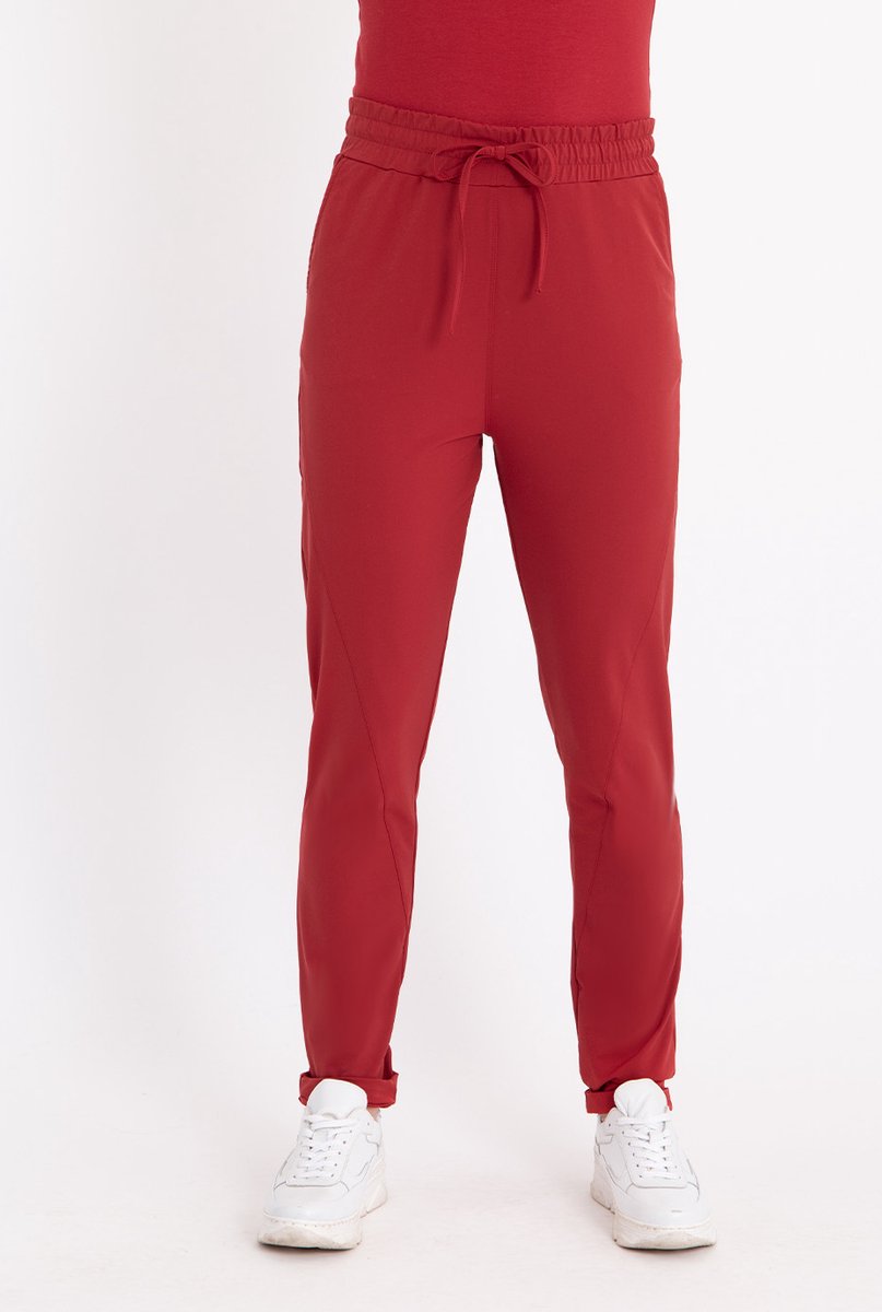Rode Broek/Pantalon van Je m'appelle - Dames - Travelstof - Maat 2XL ...