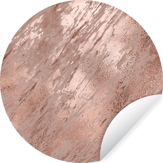 WallCircle - Muurstickers - Behangcirkel - Marmer - Rosé - Goud - 100x100 cm -... | bol