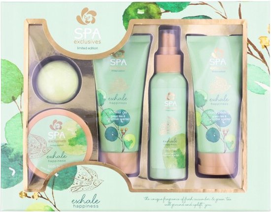 Spa Exclusives giftset 5 stuks - Exhale happiness | GROEN - Geschenkset ...