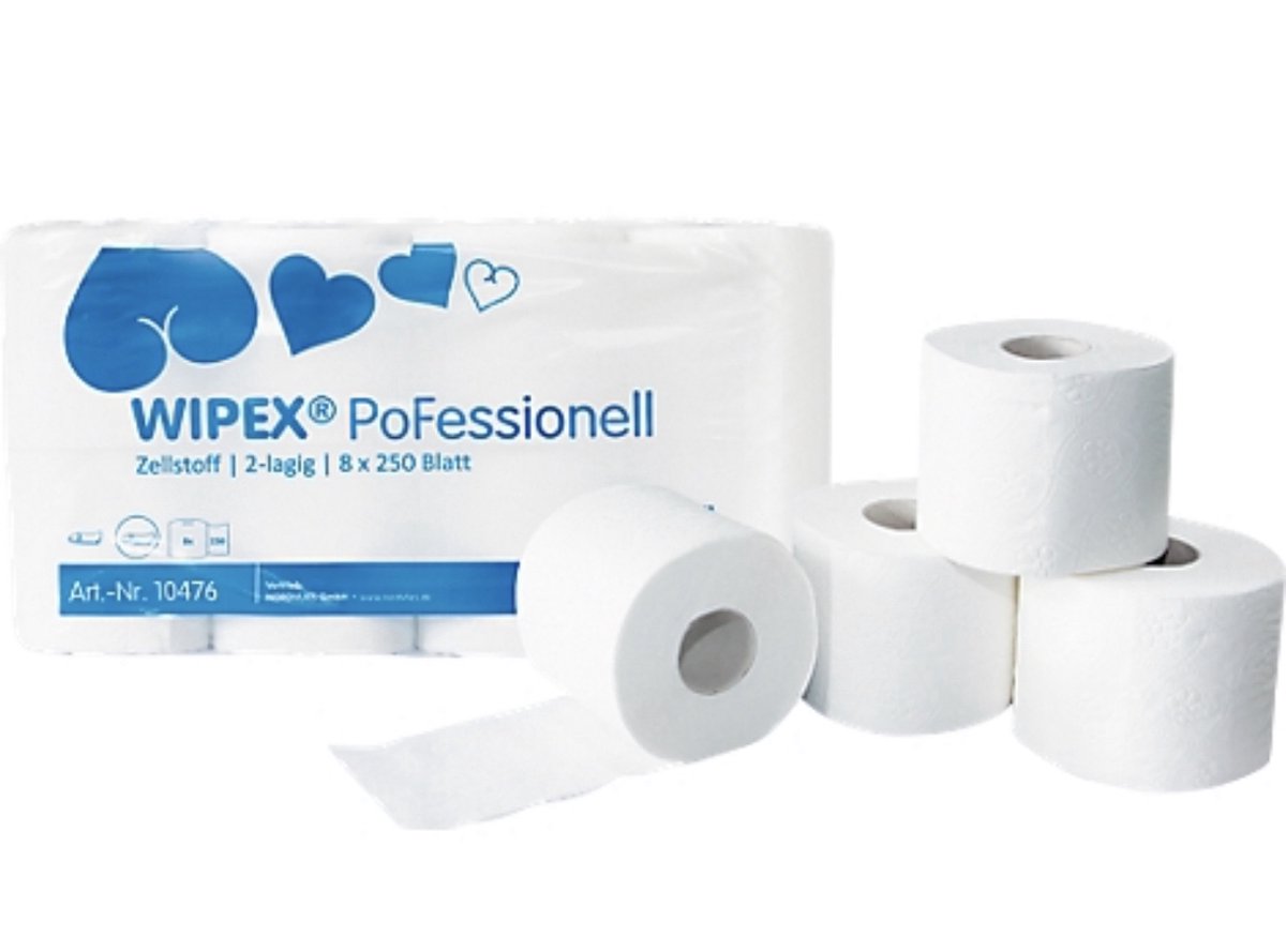 Toilet Papier 64 Rollen 2 laags - 250 vellen per rol - Wit - 64 rollen ...
