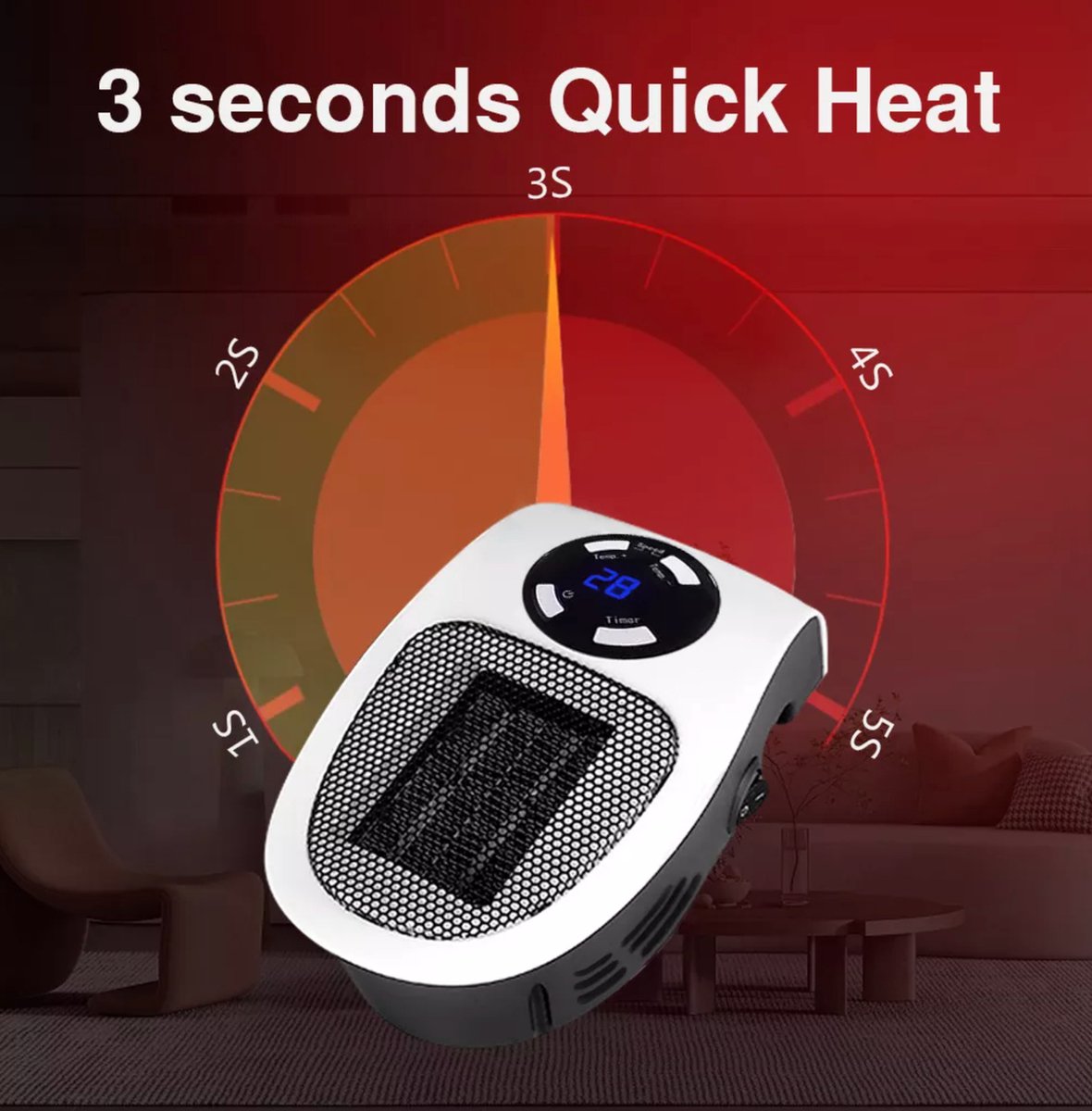 Stopcontact verwarming- Elektrisch - Met Afstandsbediening - 500 Watt ...