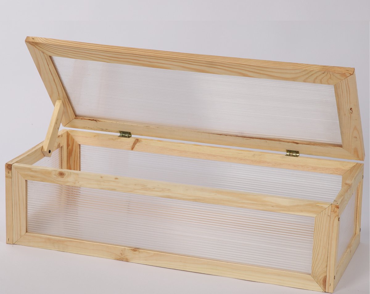 SMH LINE® - Houten koude kas - Kweekbak voor hoge plantenbak - Broeikas ...