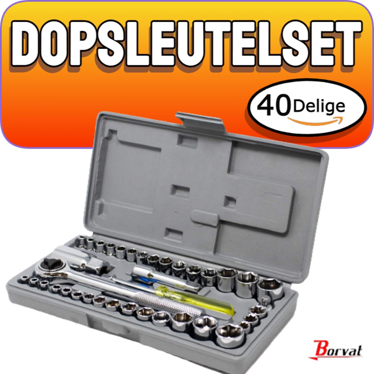 Borvat® | 40-Delige Dopsleutel Set - Met Momentsleutel Ratel ...