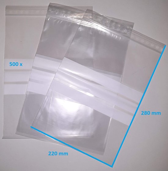 400x Gripzakjes met 3 schrijfvlakken Verpakkingszakjes 280mm x 220 mm ...