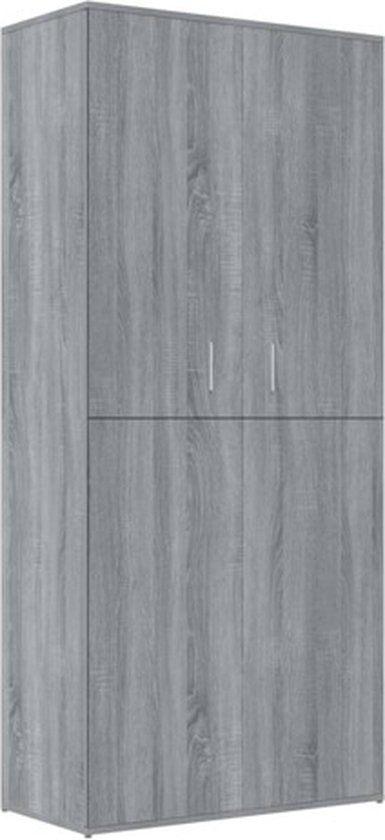 vidaXL - Schoenenkast - 80x39x178 - cm - bewerkt - hout - grijs ...