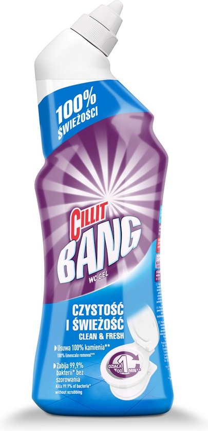 Cillit Bang Toilet Gel Kalkaanslag en hardnekkige vlekken 750 ml | bol.com