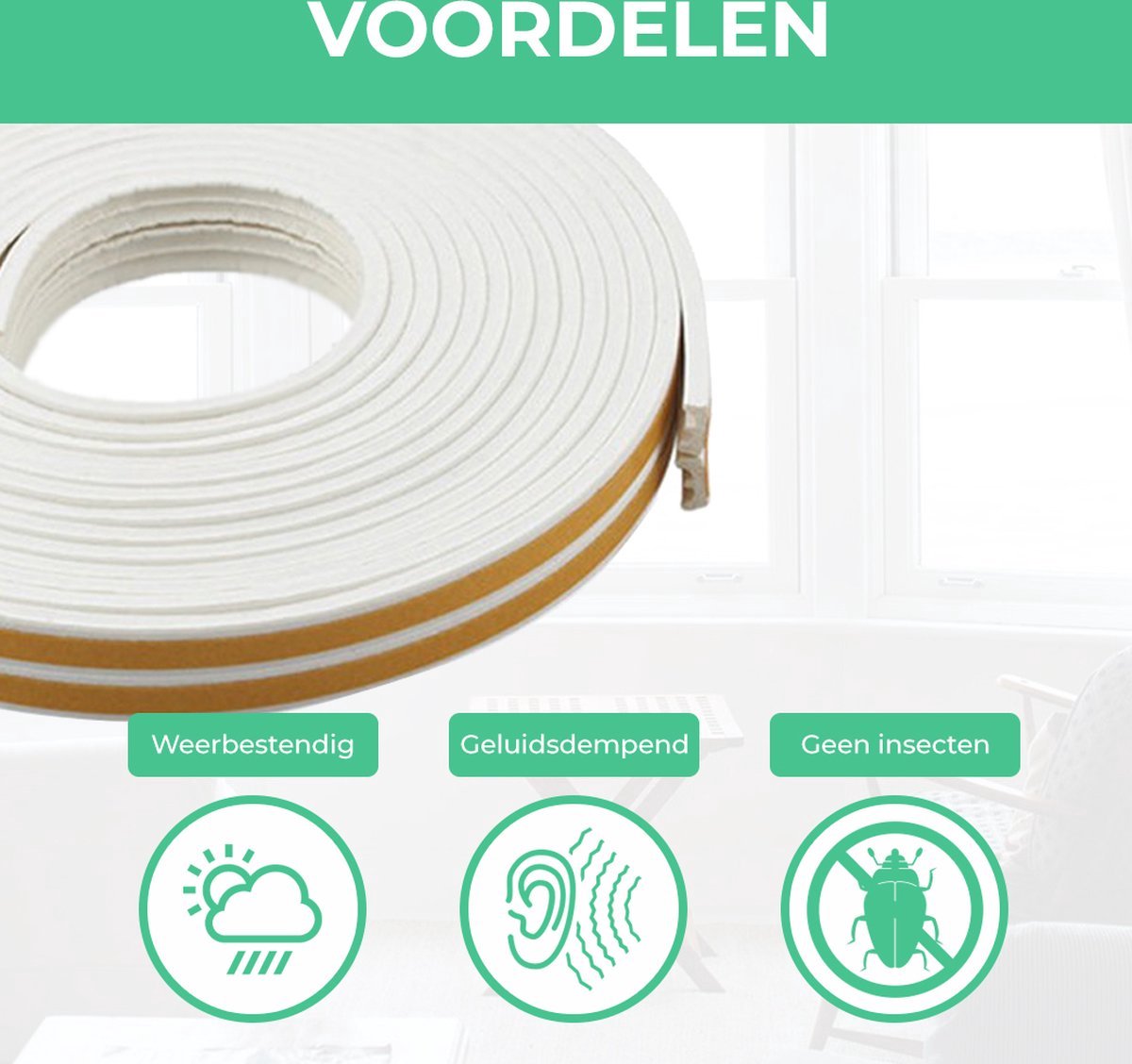Tochtband Premium - Extra goede kwaliteit - 15 meter - Tochtband ...