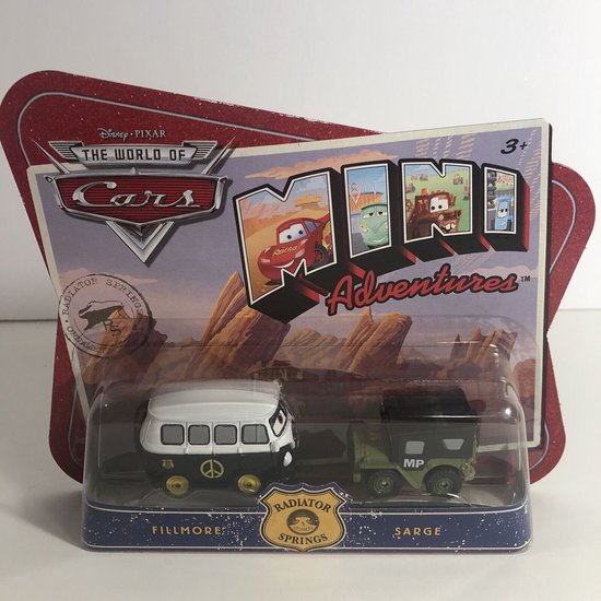 Pixar Cars Mini Adventures Radiator Springs SARGE & FILLMORE Jeep & VW ...