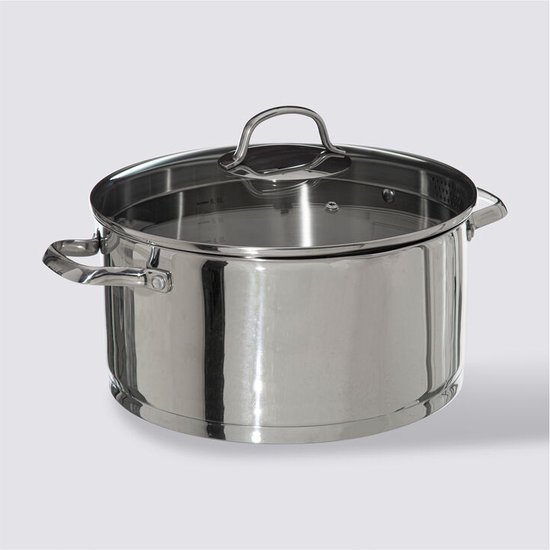 Pan met deksel rvs 24 cm zilver zilver | bol