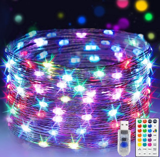 10 Meter - USB LED Led Lichtslingers - Inclusief Afstandsbediening - 16 ...