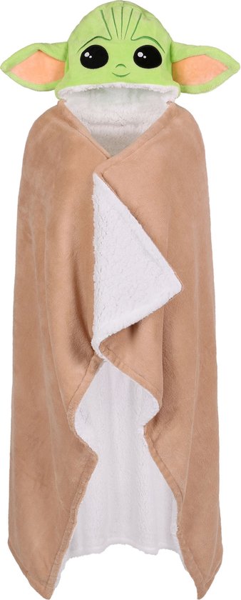 Star Wars Baby Yoda - Groen-Beige Cape / Deken met Capuchon 120x150cm | bol
