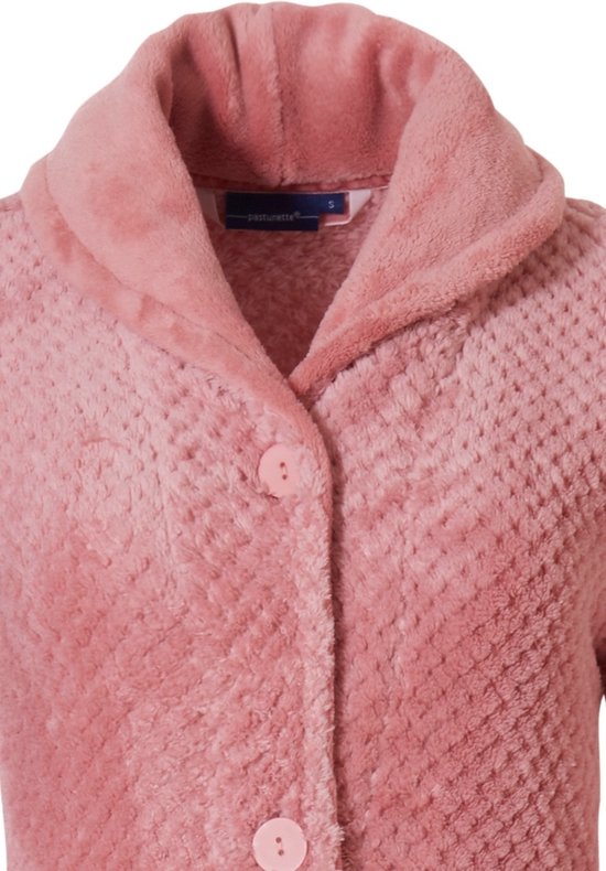 Roze badjas met knopen – knoopsluiting badjas voor dames – oudroze ...