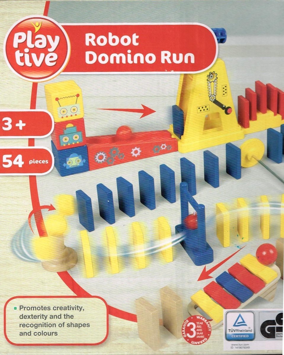 Playtive robot domino run - Dominopakket - Bouwset - 54 stenen - 3 ...