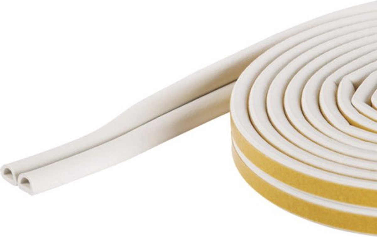 Tochtband - D profiel - 50m x 9mm - 3-5.5mm - wit | bol